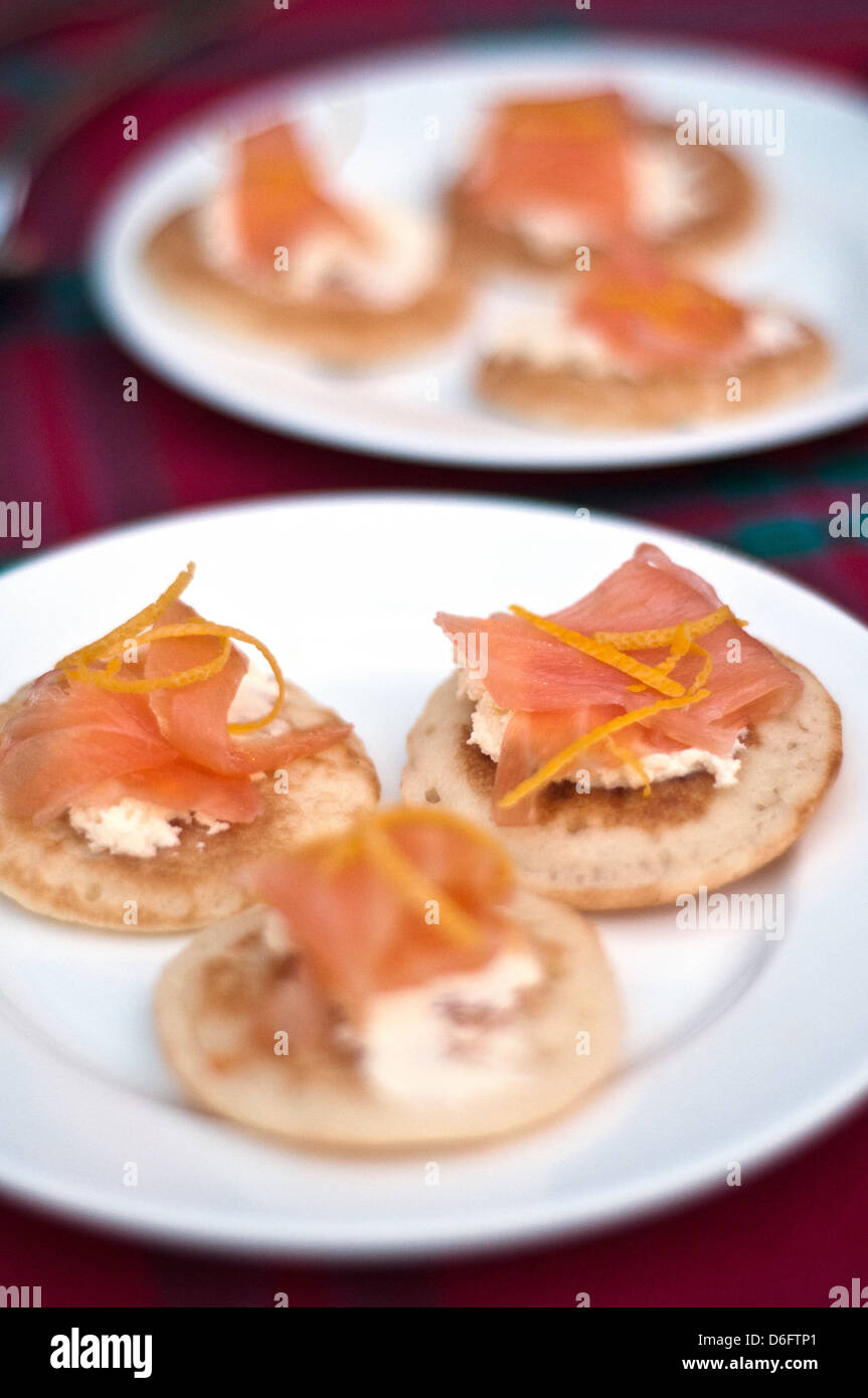 Salmon and Cream Cheese Starter Stock Photo - Alamy