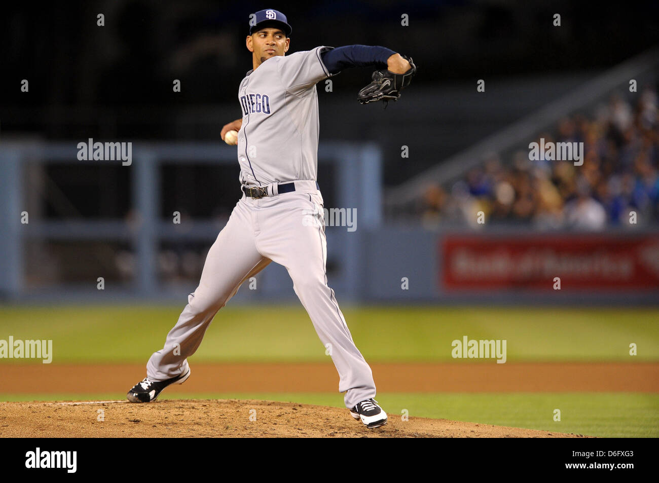 Los Angeles, CA, USA. April 17, 2013. San Diego Padres starting pitcher ...