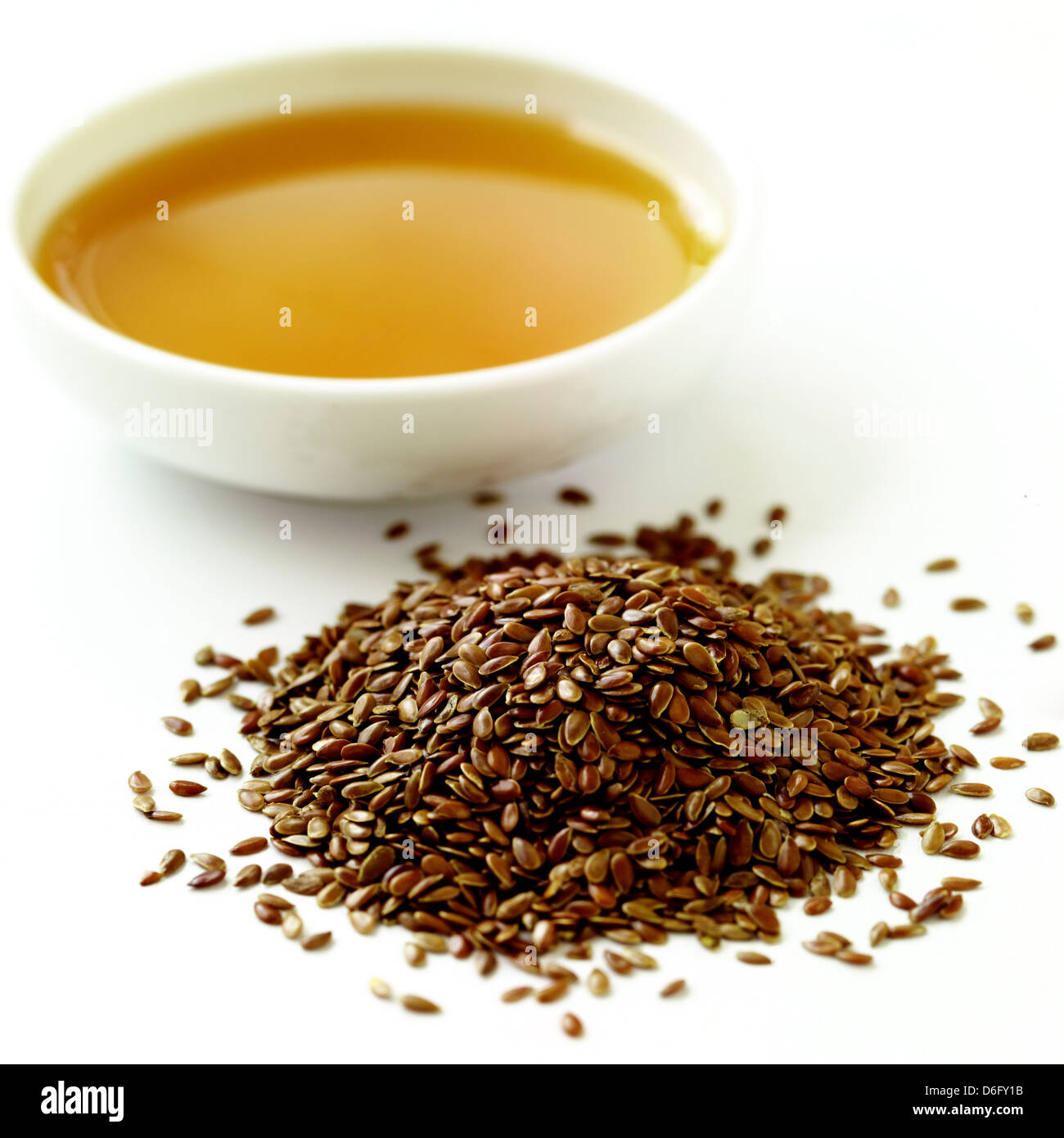 Flax seeds (linseed) and oil Stock Photo - Alamy