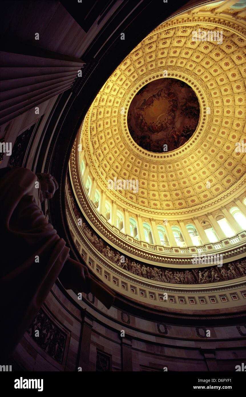 Interior view of United States of America Capital Rotunda dome interior ...