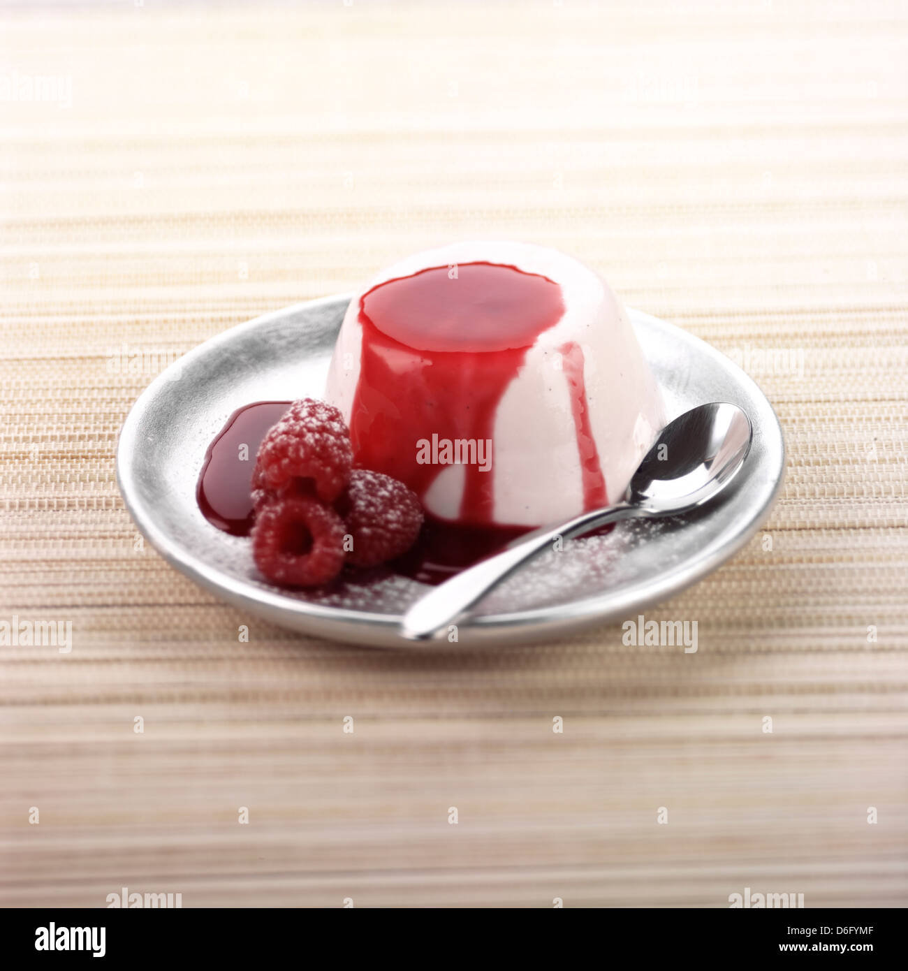 Raspberry Panna Cotta Stock Photo - Alamy