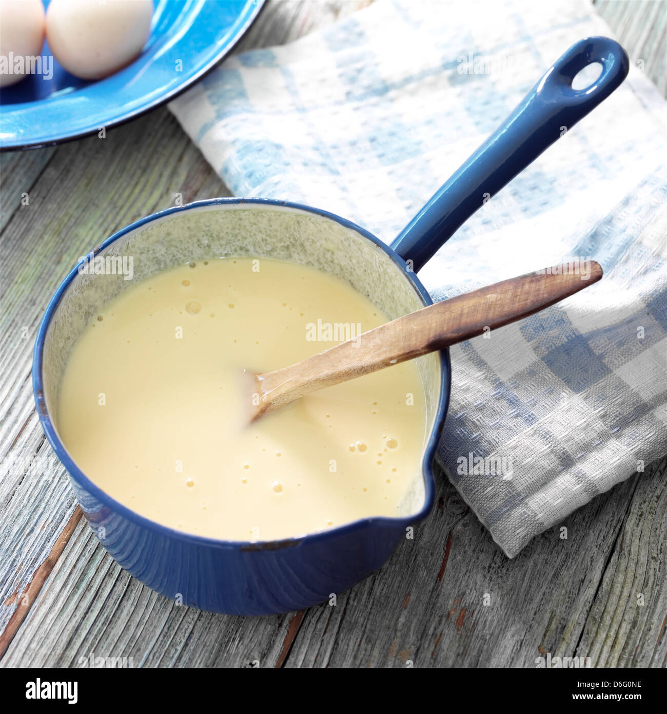 Pan of Custard Stock Photo - Alamy