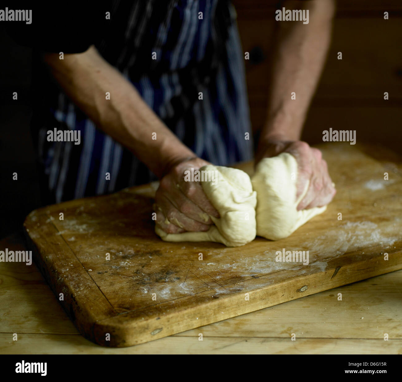 Kneading dough - with recipe / step shot Stock Photo - Alamy
