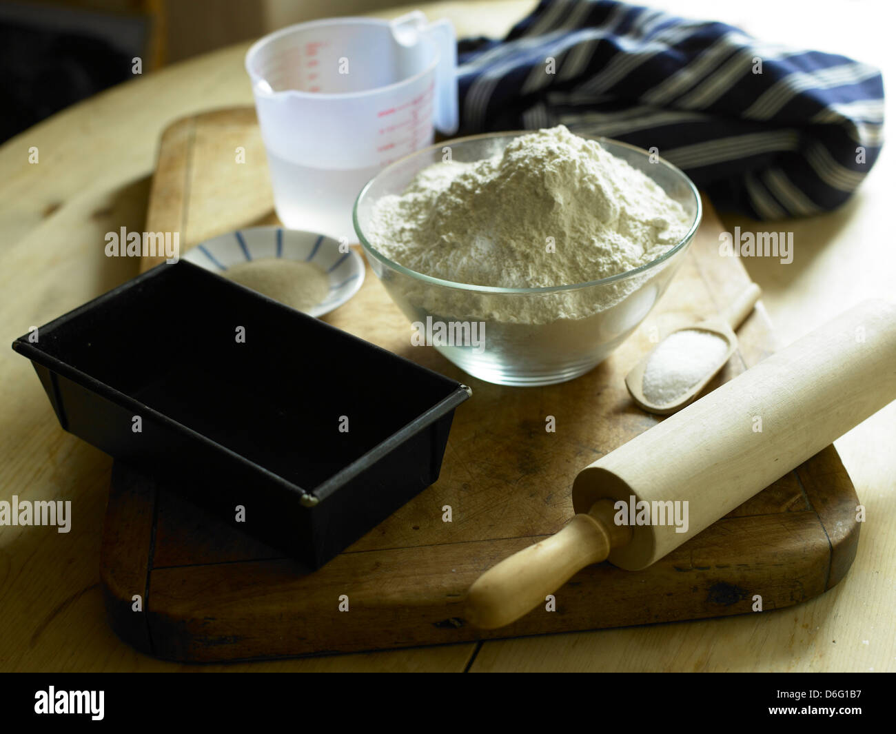 Ingredients for bread making Stock Photo - Alamy