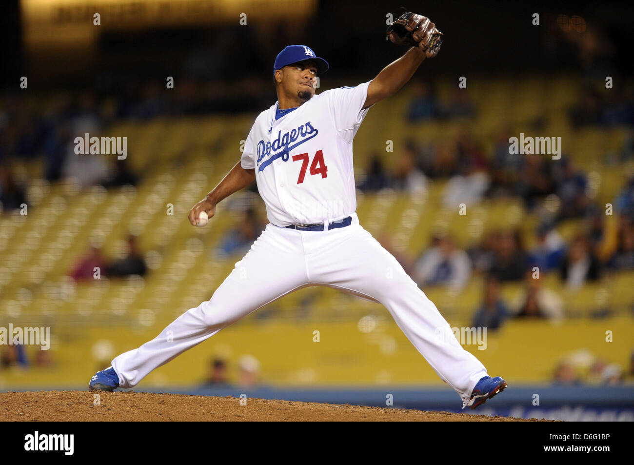 Los Angeles, CA, USA. April 17, 2013. Los Angeles Dodgers relief ...