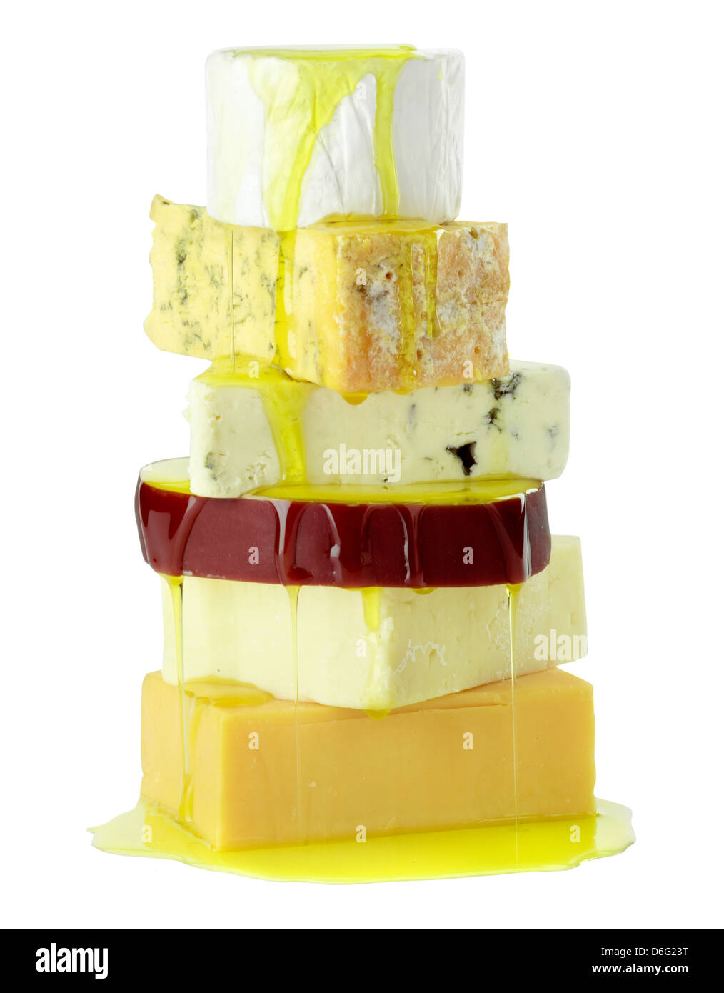 Cheese Selection Dripping with Olive Oil Stock Photo - Alamy