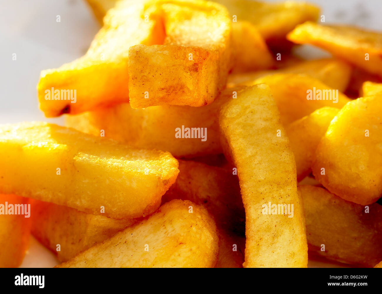 Chip shop chips close up Stock Photo - Alamy