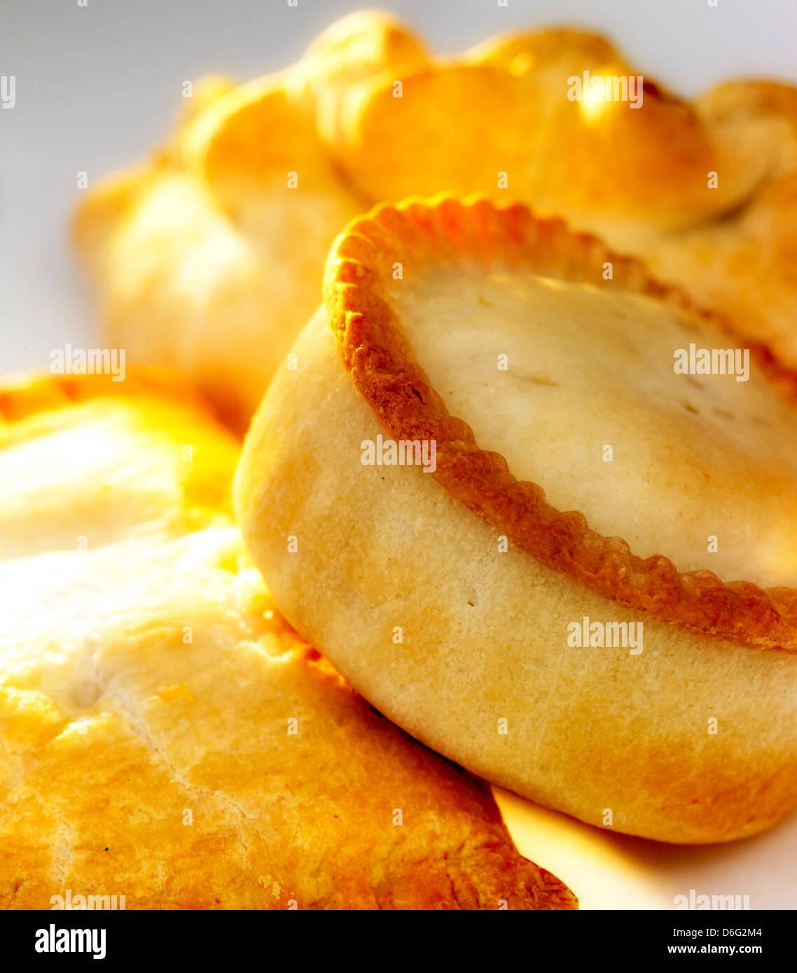 Chip shop pies close up Stock Photo - Alamy