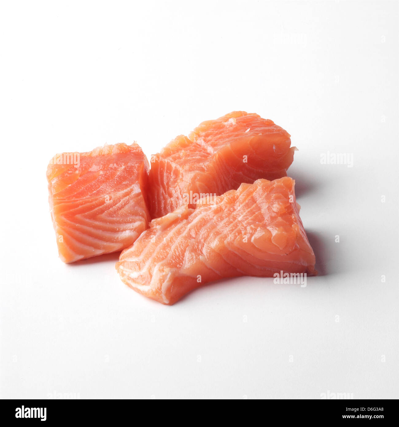 Salmon fillet cut into three pieces Stock Photo - Alamy