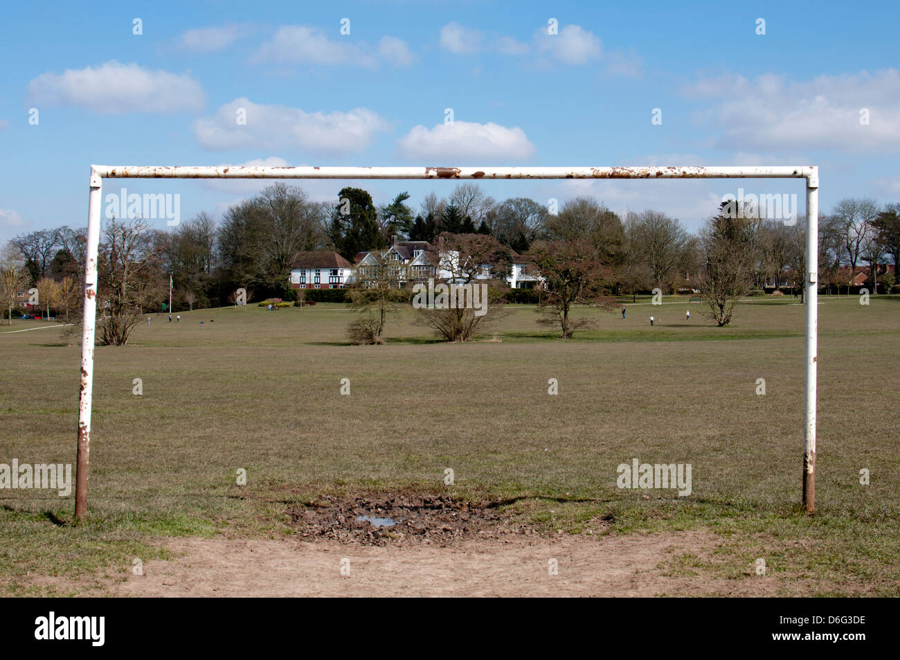 Football goalposts, Knowle Park, Knowle, West Midlands, England, UK ...
