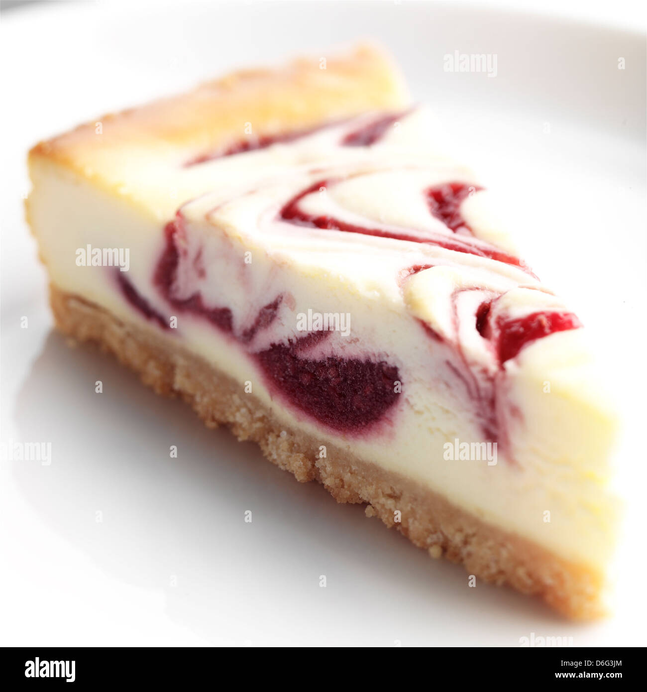 Raspberry ripple cheesecake Stock Photo - Alamy