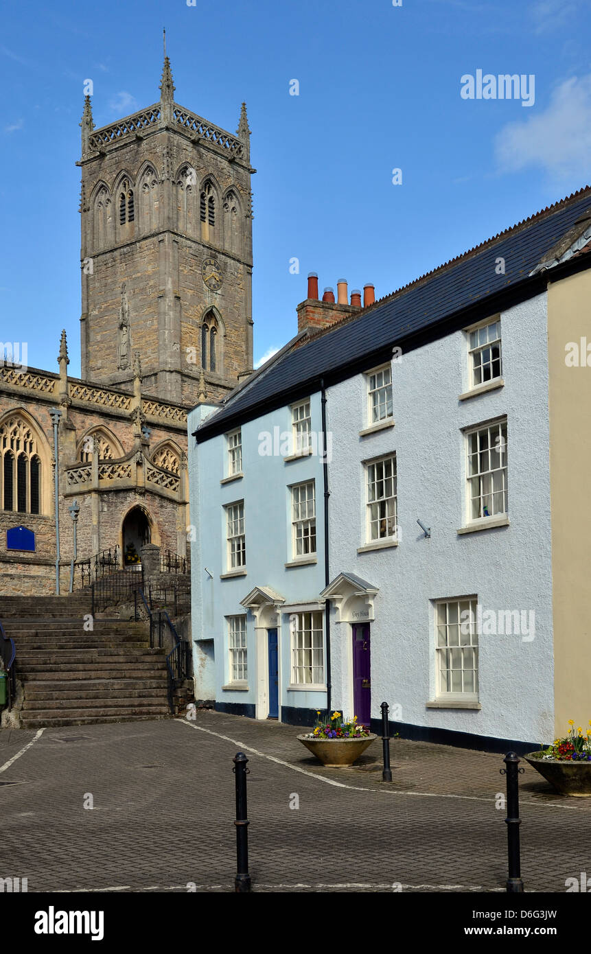 Church and Georgian houses, in the Square (former marketplace) of the ...