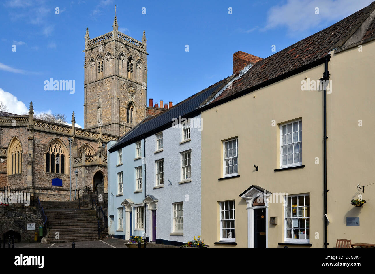 Church and Georgian houses, in the Square (former marketplace) of the ...