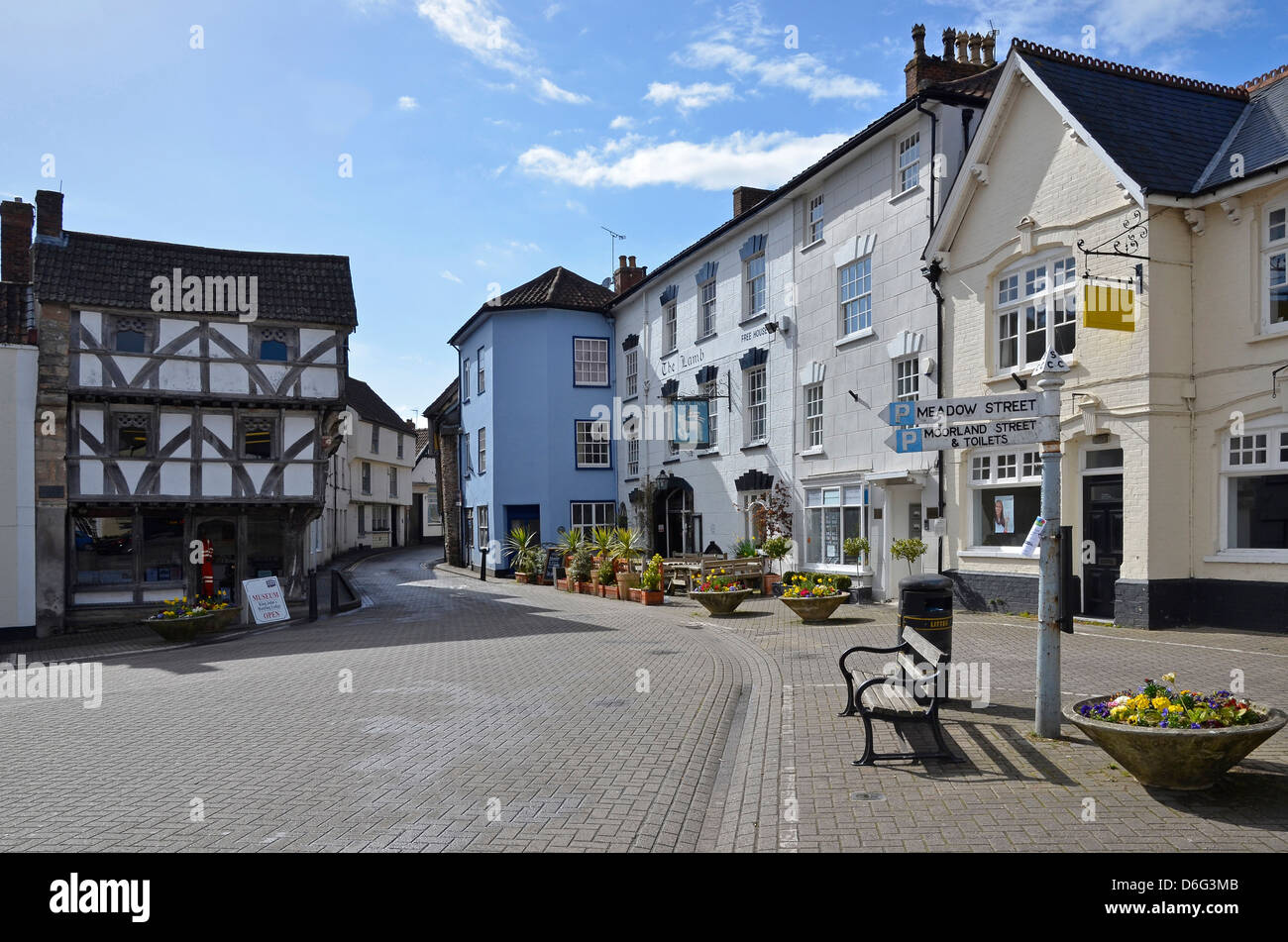 Buildings in The Square (former marketplace) of the historic village of ...