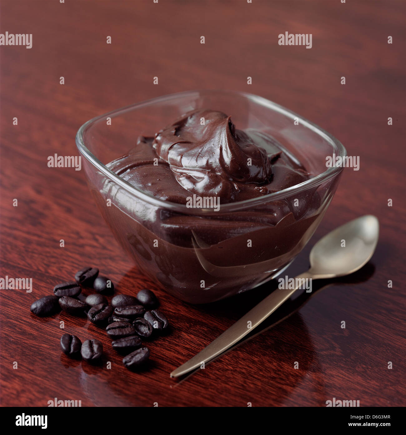 Chocolate coffee Pudding Stock Photo - Alamy
