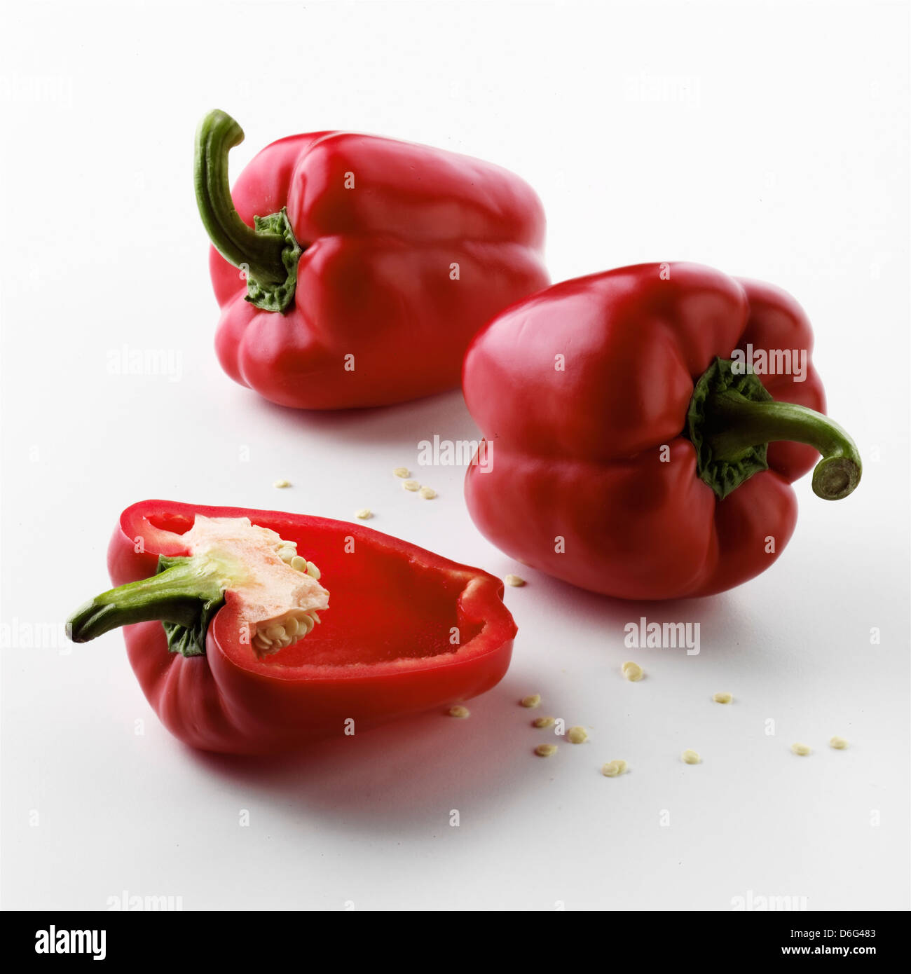 Red Peppers and seeds Stock Photo - Alamy
