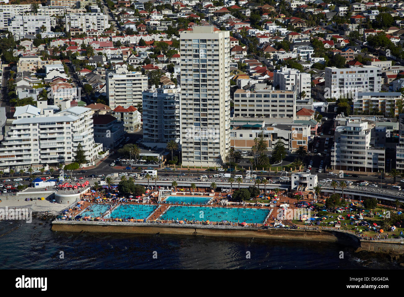 Sea Point Swimming Pool, Sea Point, Cape Town, South Africa - aerial ...