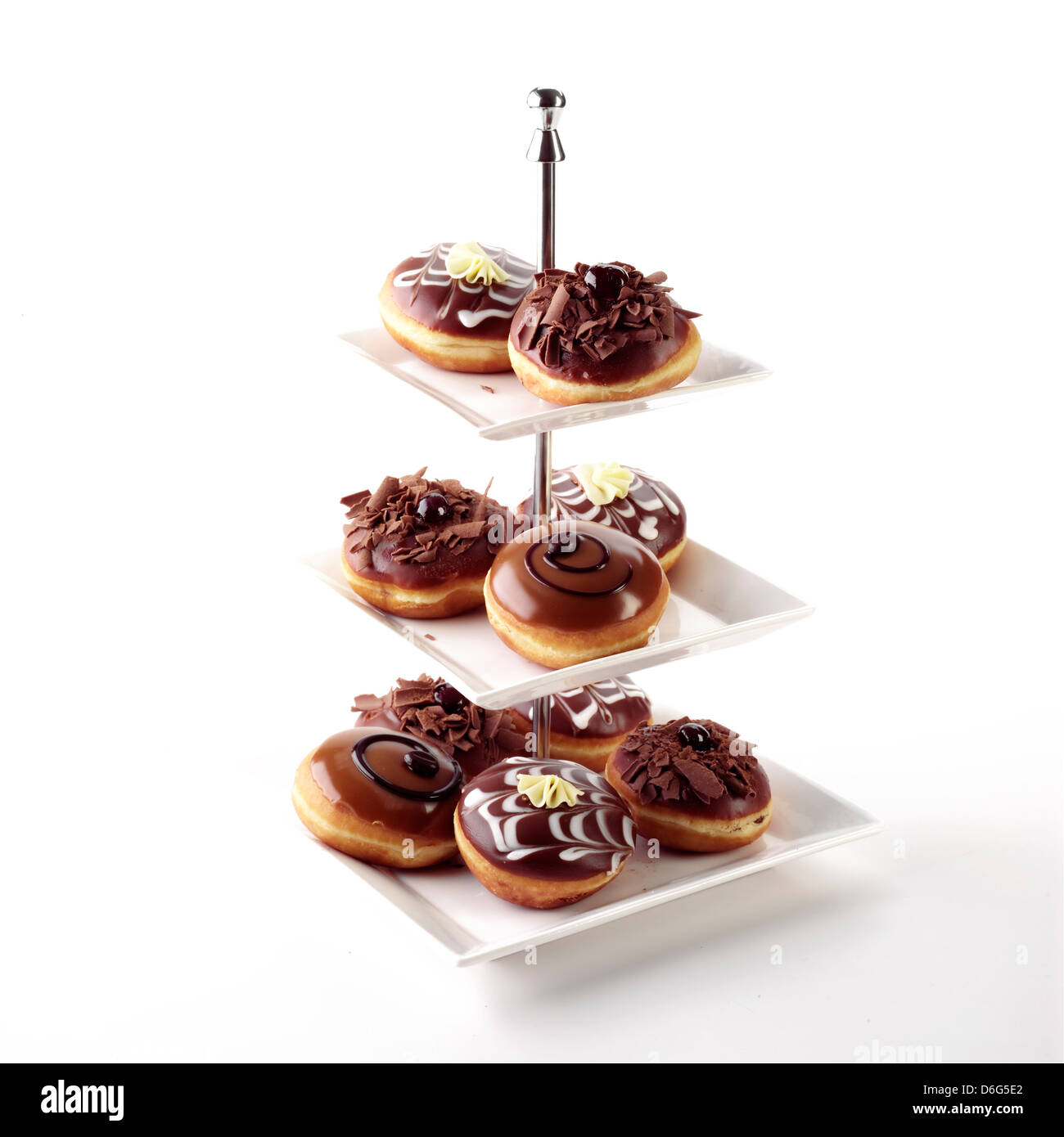 Doughnuts on a Cake Stand Stock Photo - Alamy