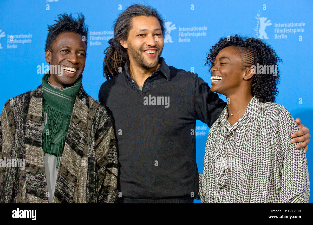 Actor Saul Williams (l-r), director Alain Gomis and actress Aissa Maiga ...
