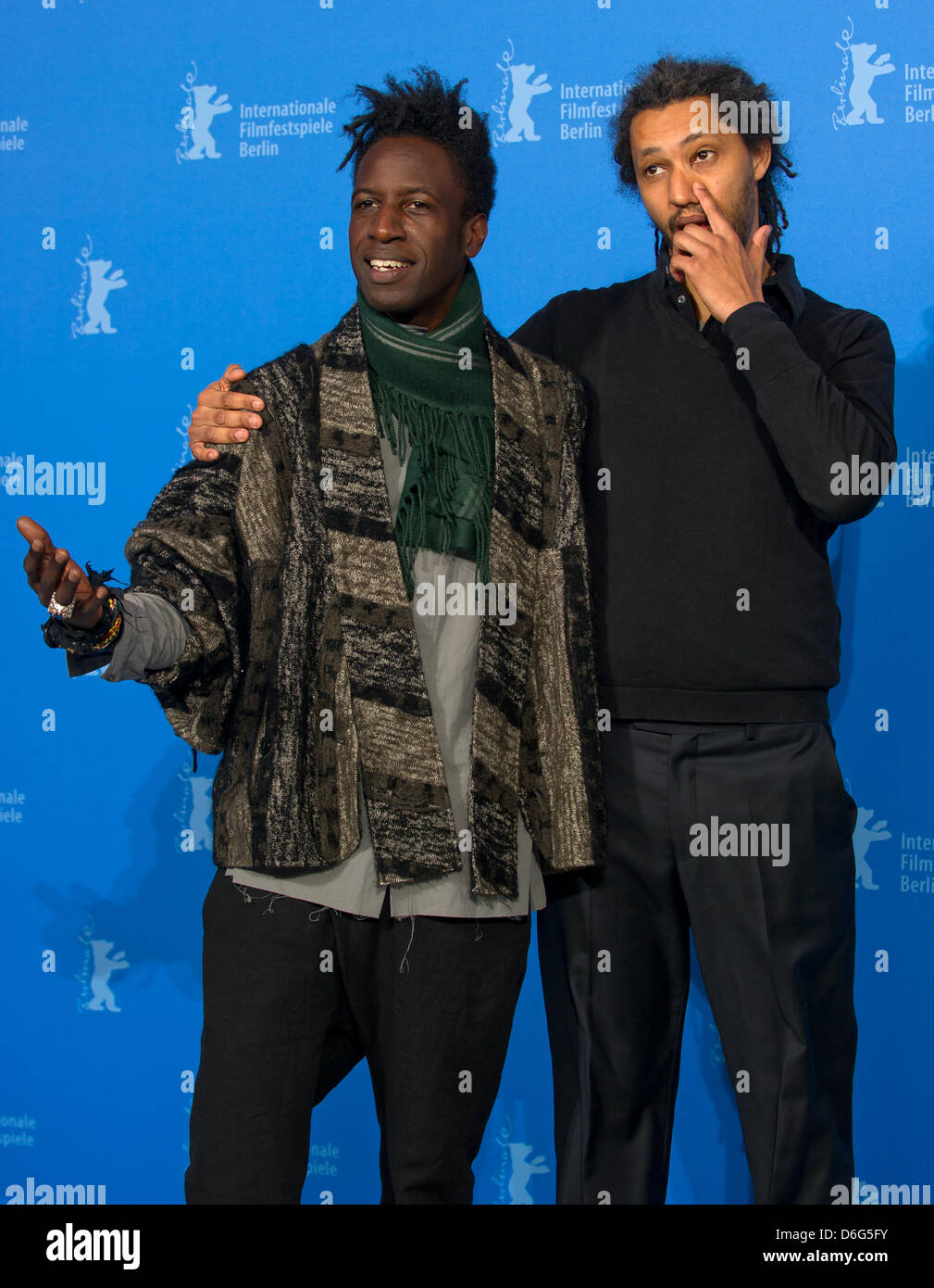 Director Alain Gomis (r) and actor Saul Williams are posing at a ...