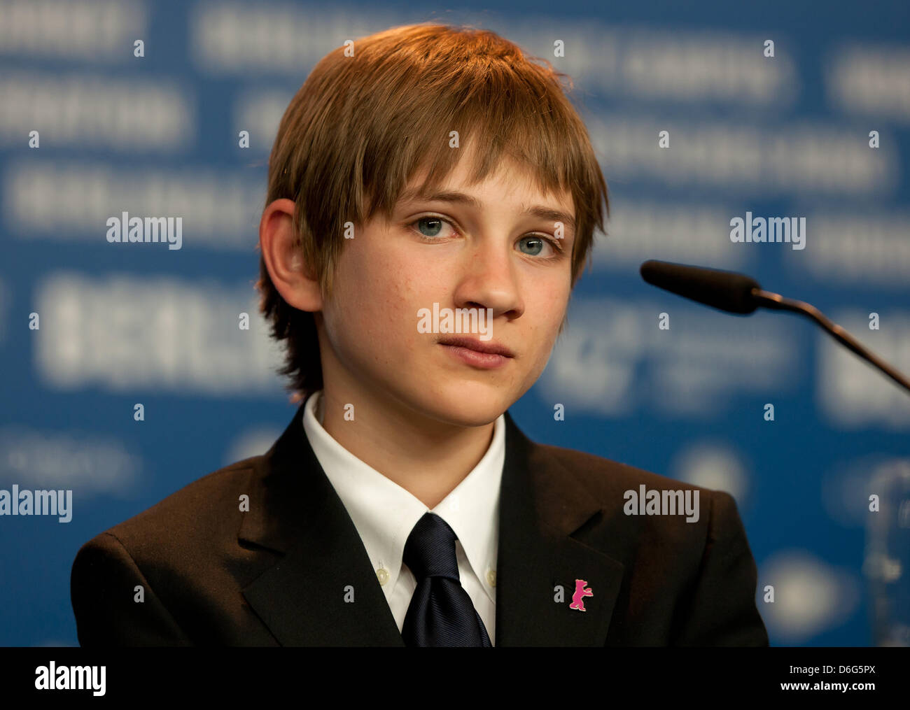 US actor Thomas Horn attends the press conference for the movie ...