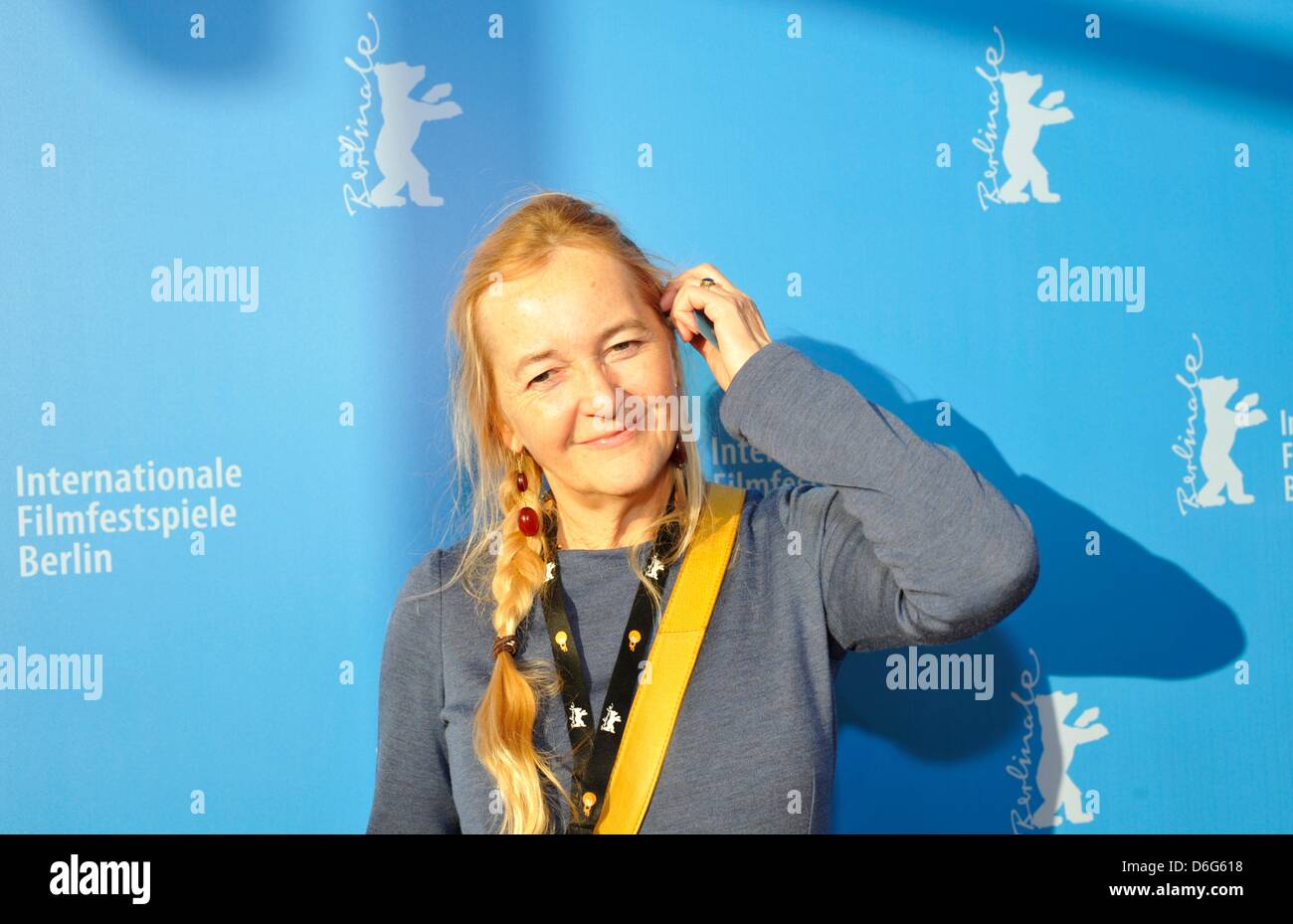 Swiss director Alice Schmid poses at the premiere of the documentary ...