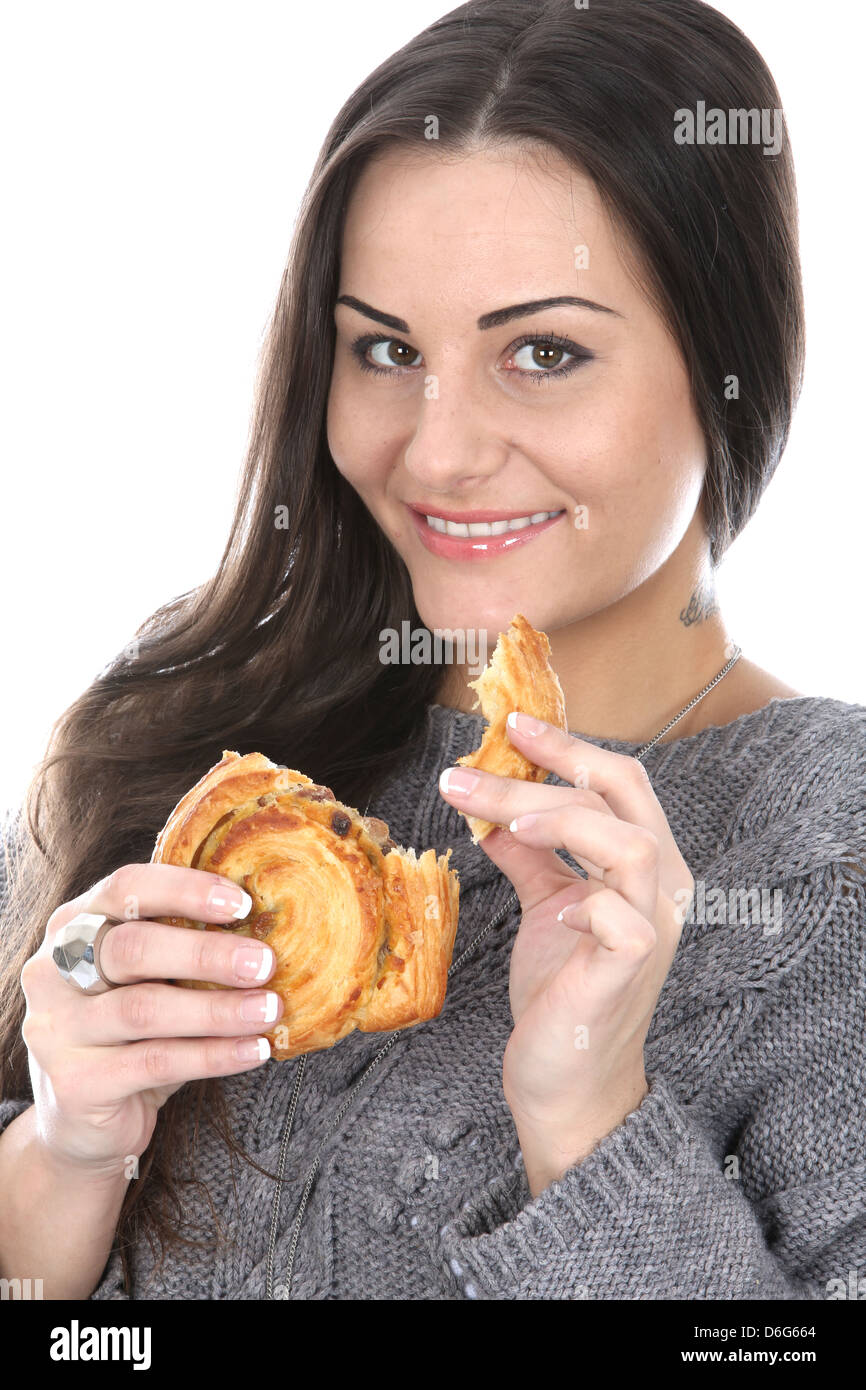 Woman Eating a Danish Pastry Stock Photo - Alamy