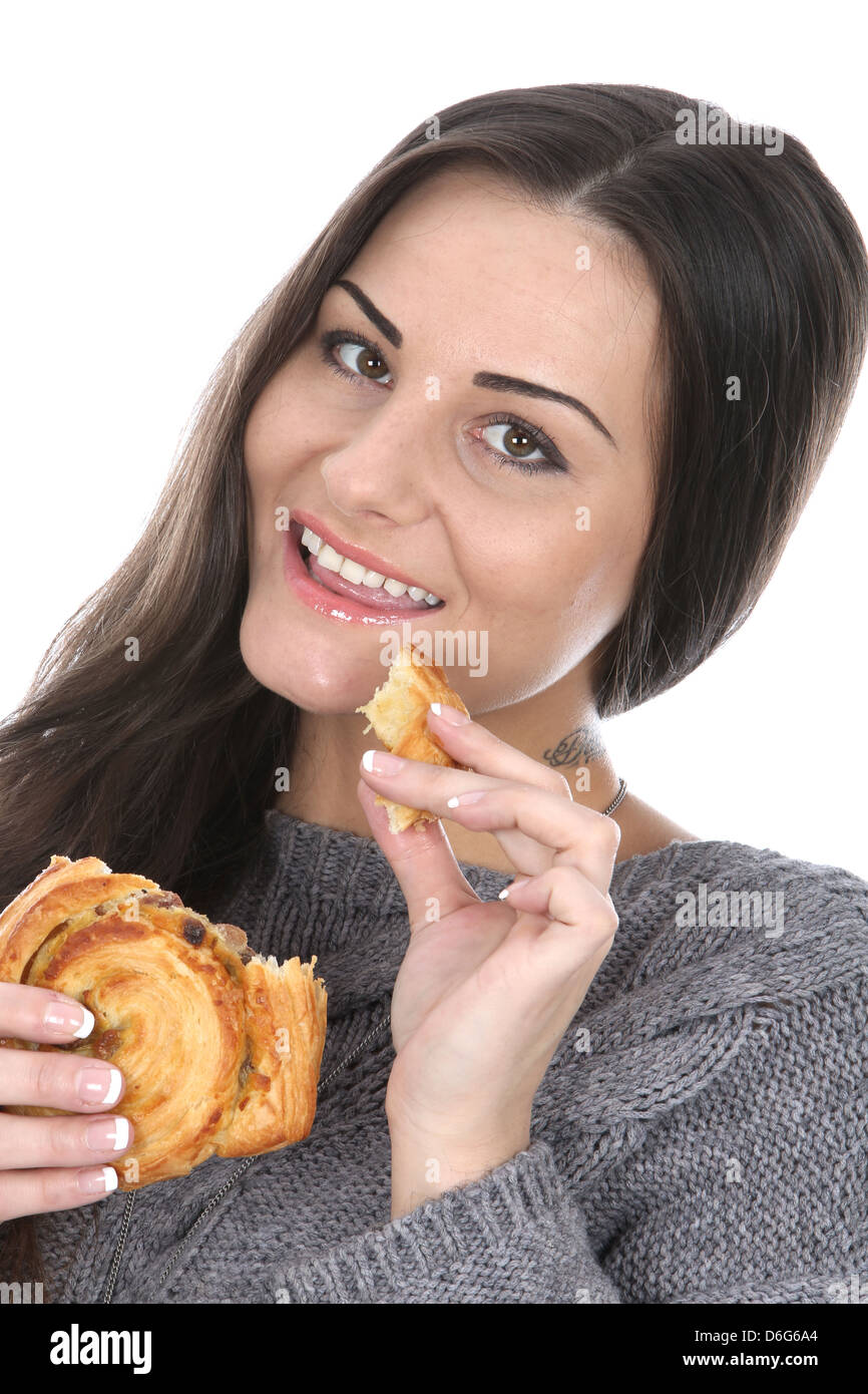 Woman Eating a Danish Pastry Stock Photo - Alamy