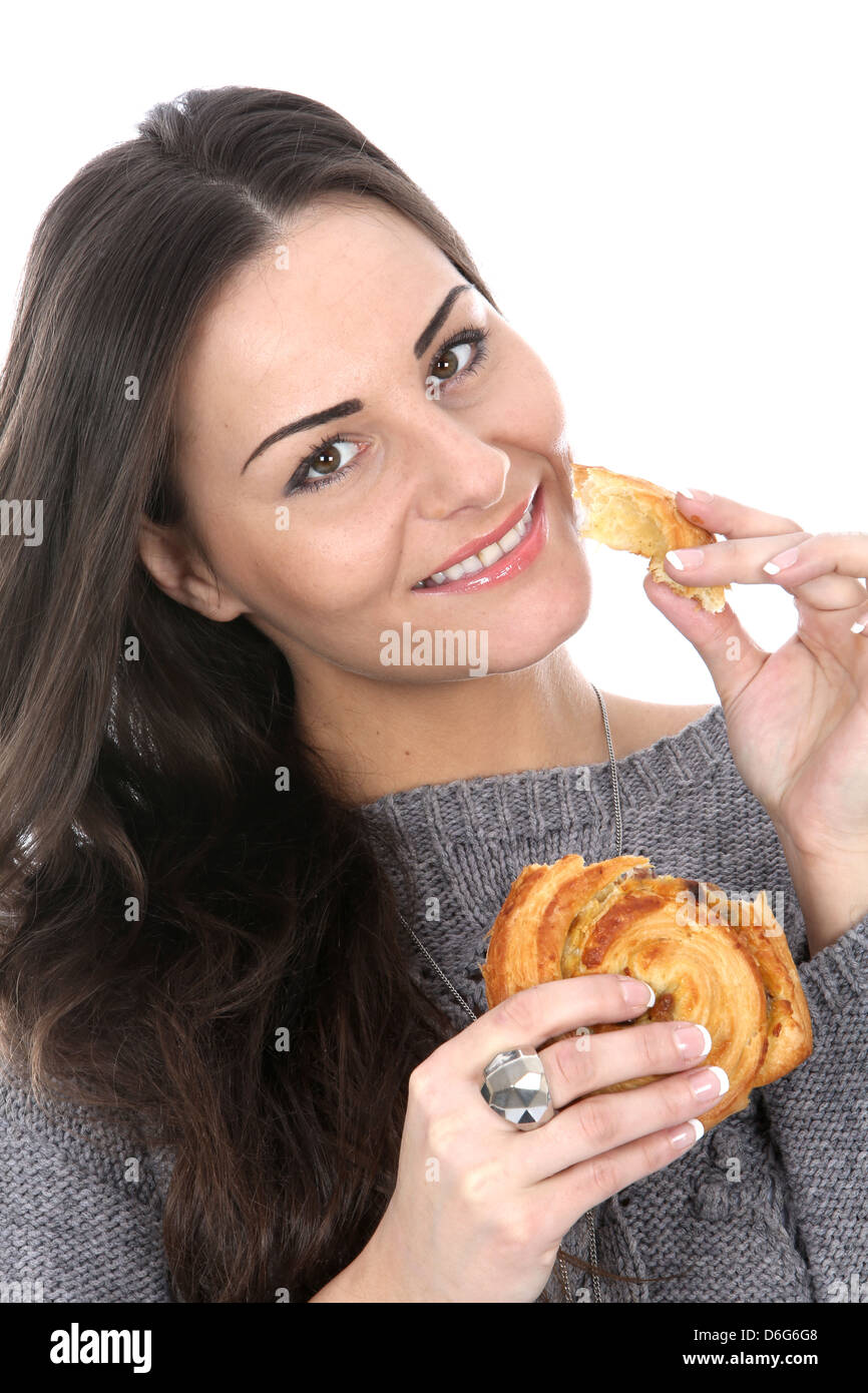 Woman Eating a Danish Pastry Stock Photo - Alamy