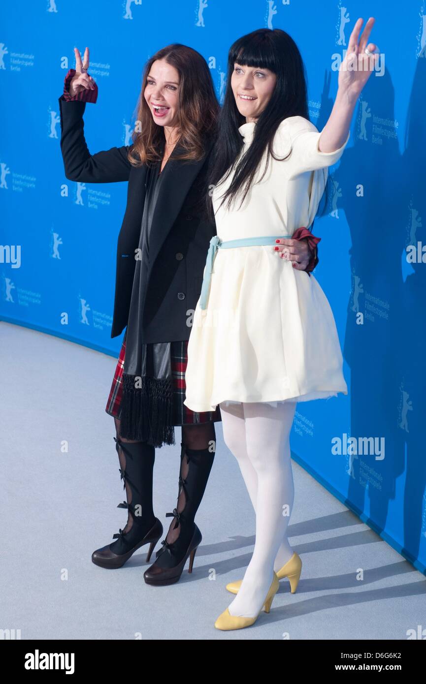 Actress Victoria Abril (L) and actress Labina Mitevska pose at a ...