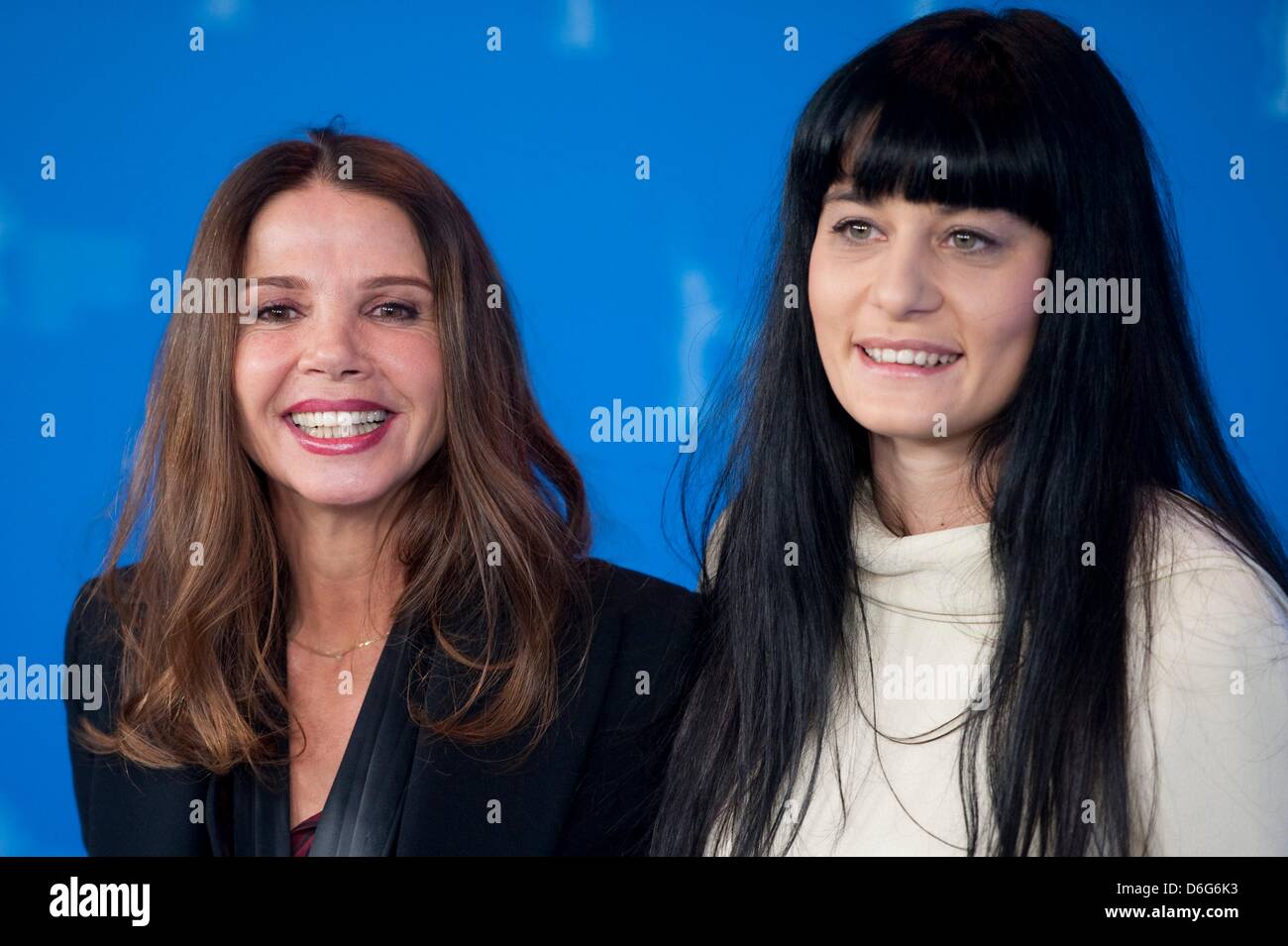 Actress Victoria Abril and actress Labina Mitevska pose at a photocall ...