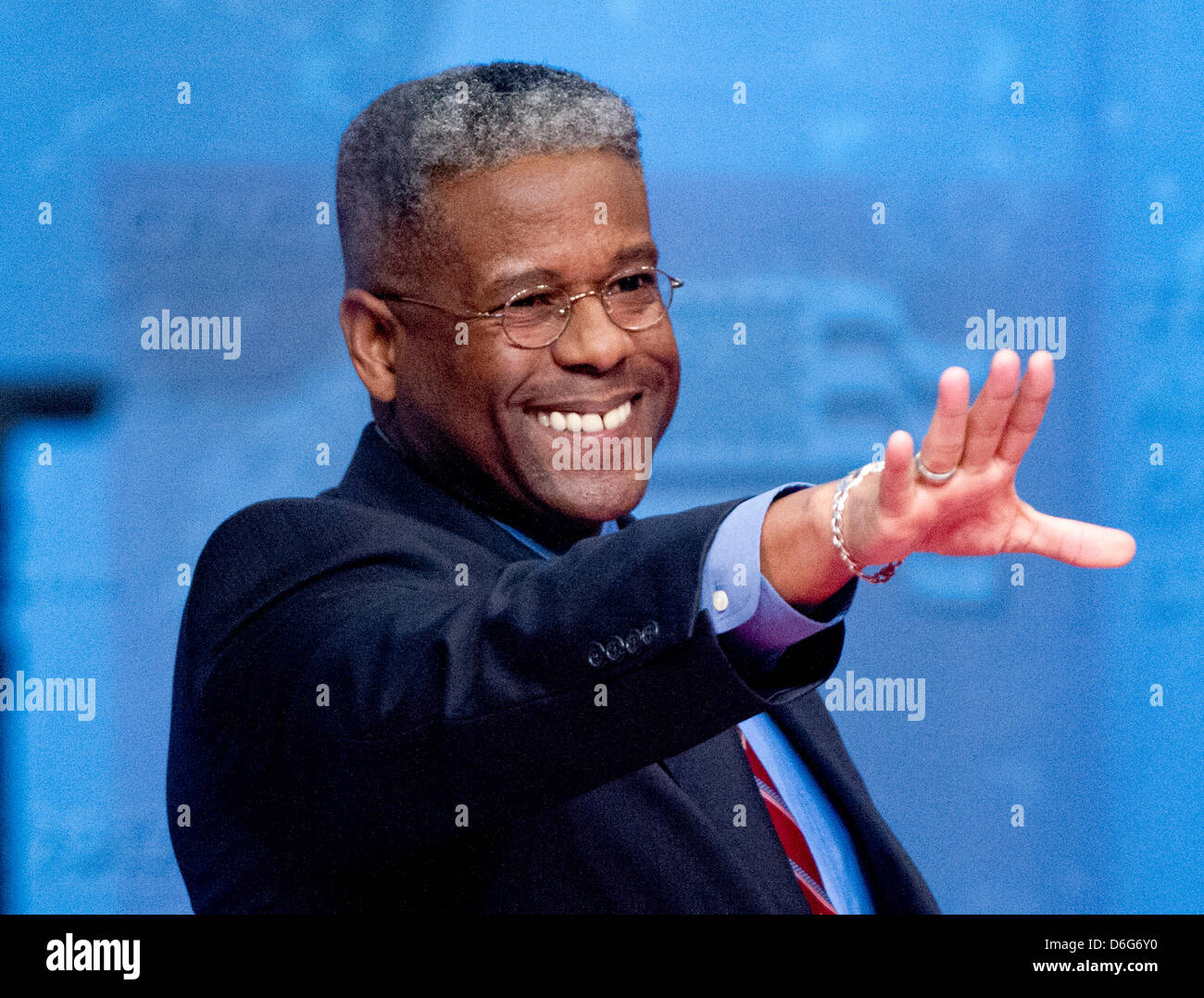 United States Representative Allen West (Republican of Florida) waves ...