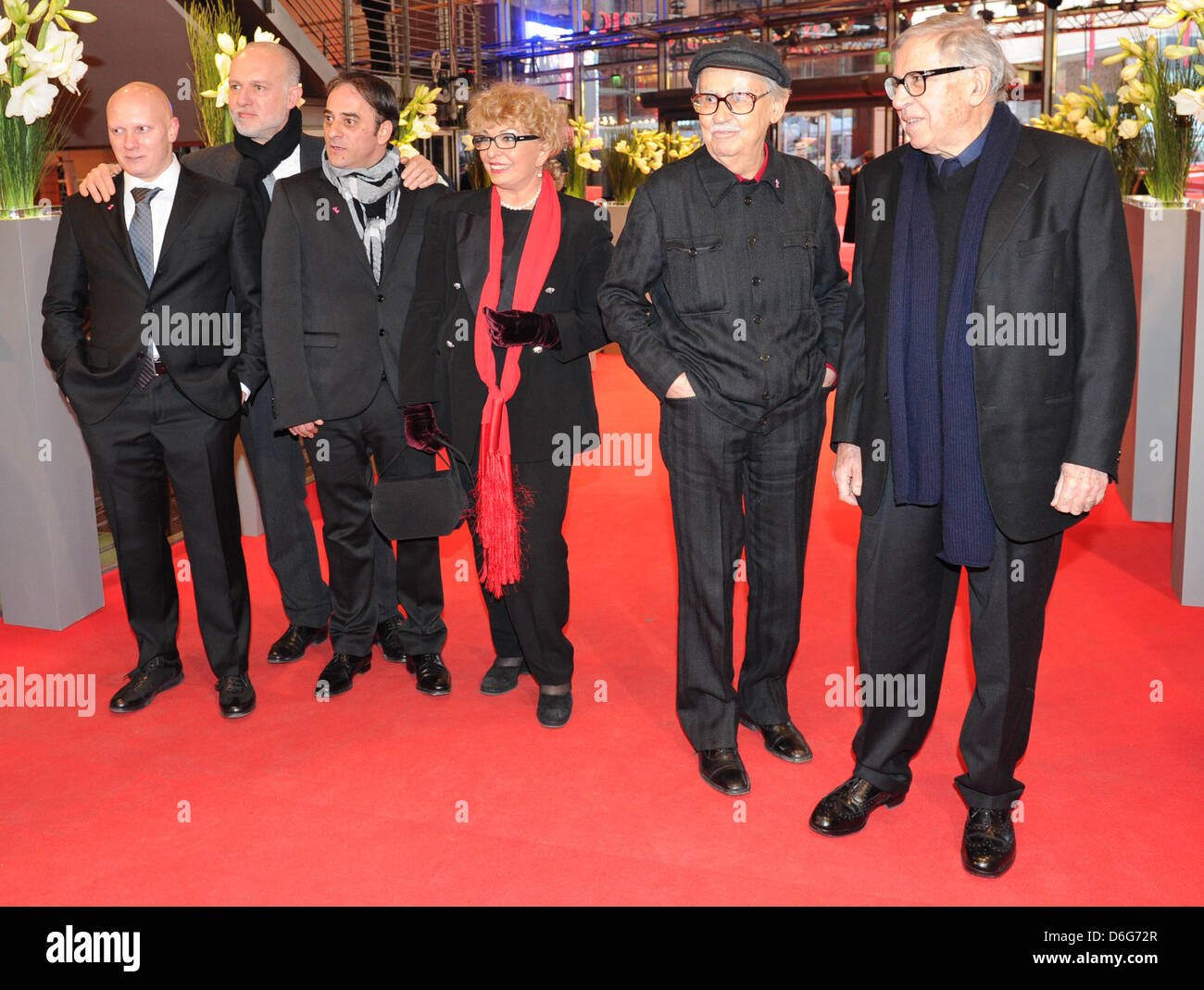 Actors Fabio Cavalli (from 2ndL-R), Salvatore Striano, producer Grazia ...