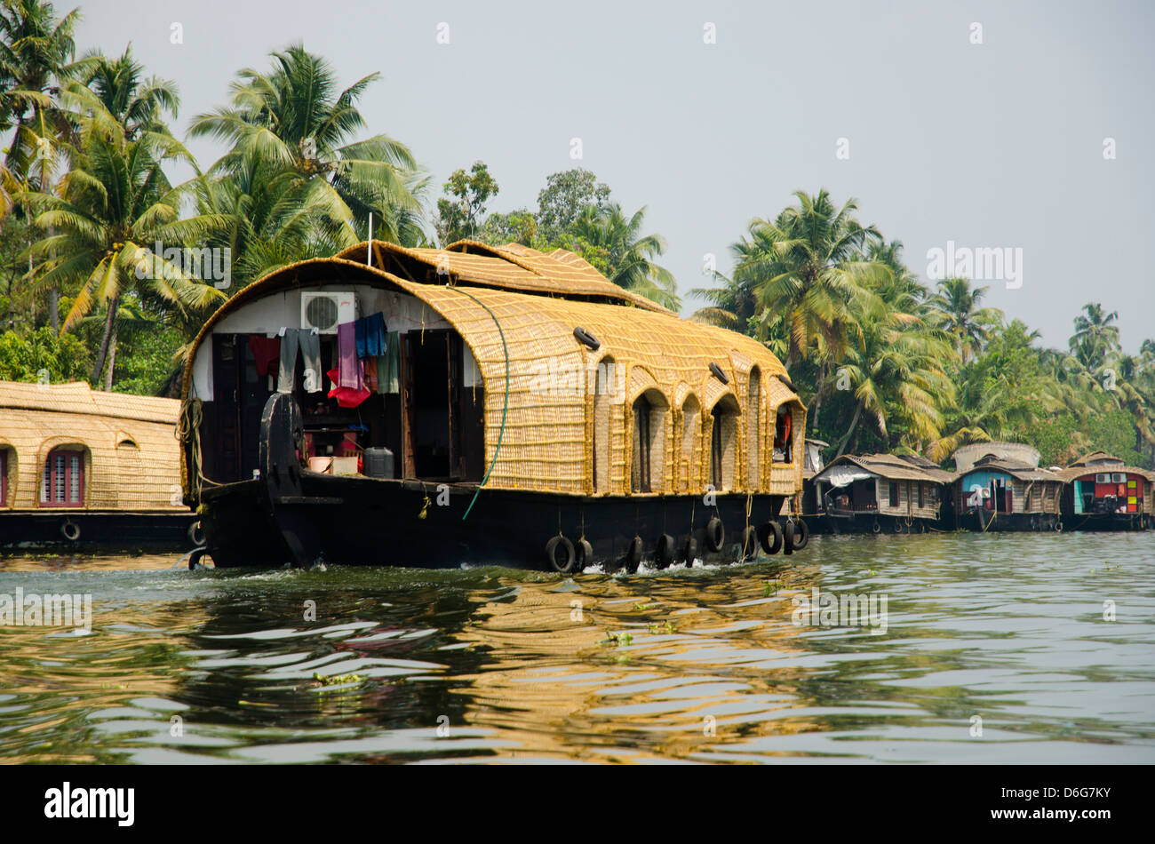 Houseboats on Kerala Backwaters, India Stock Photo - Alamy