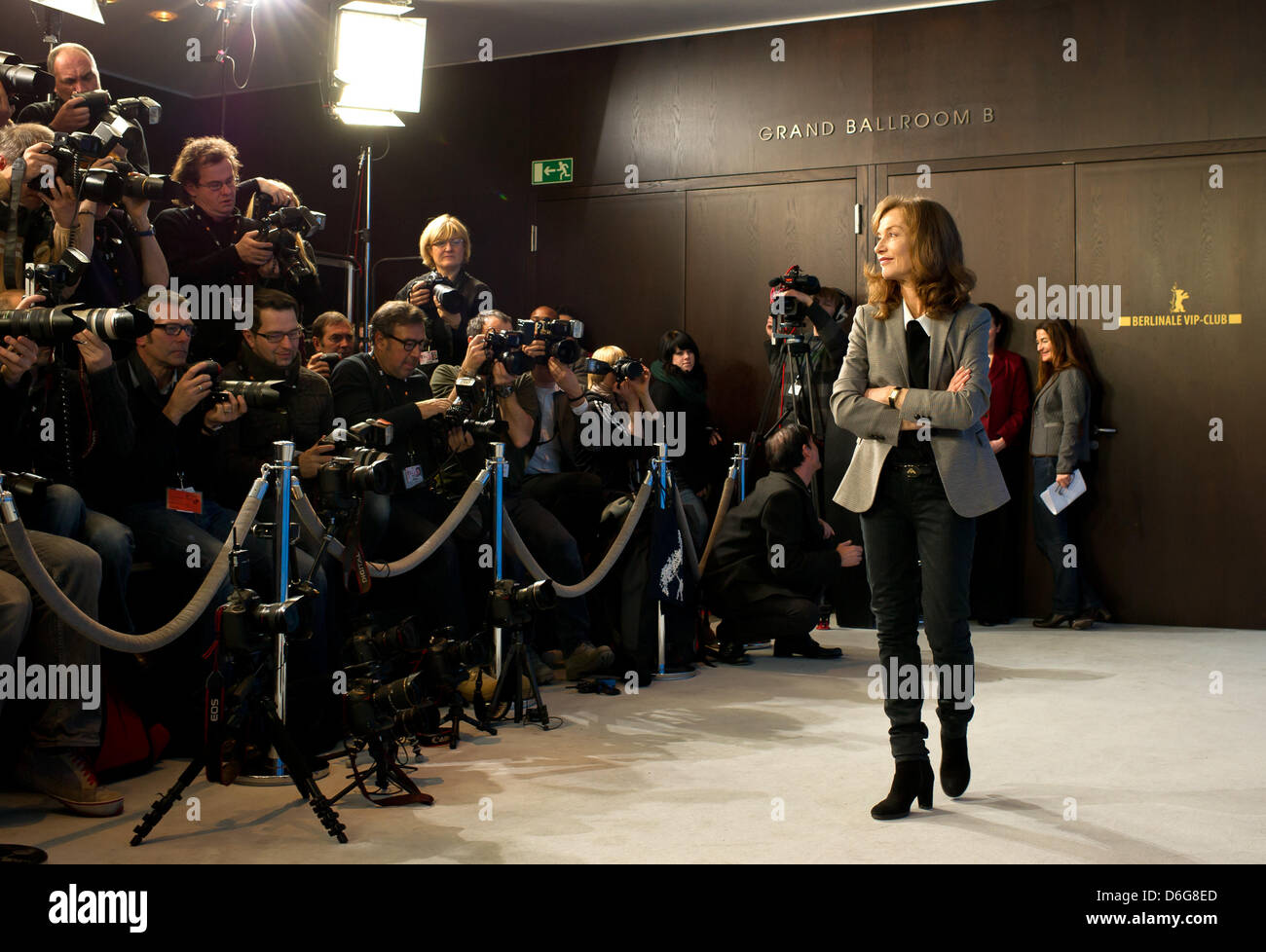 French actress Isabelle Huppert poses at a photocall for the movie ...