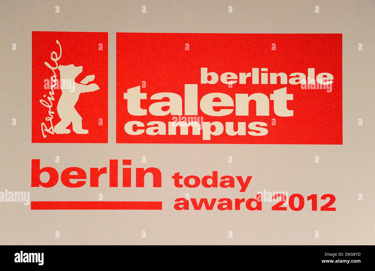 A sign showing the Berlinale talent campus logo seen during the ...