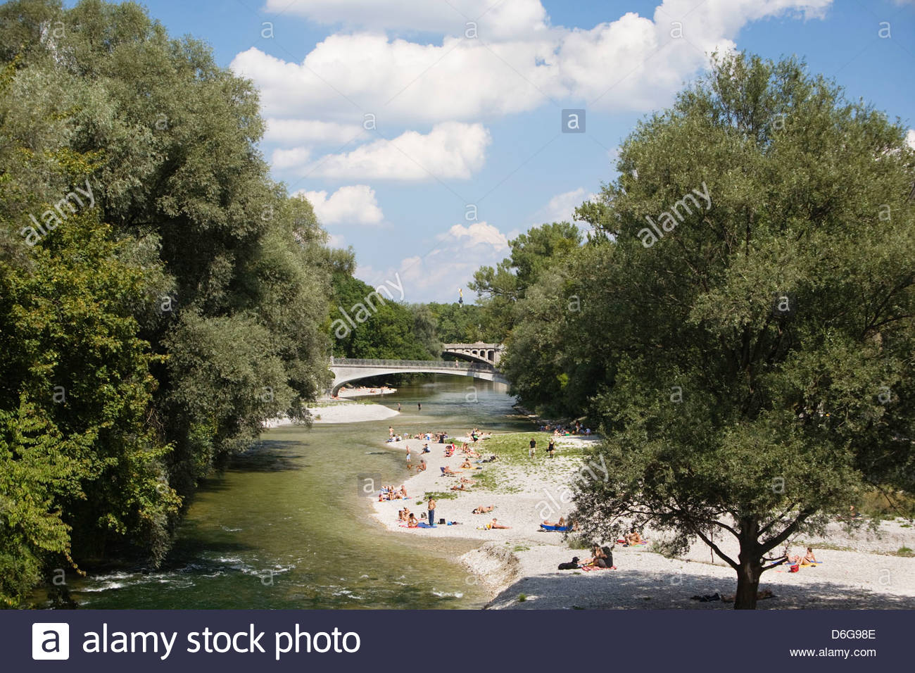 Sunbathing Isar Munich Stock Photos & Sunbathing Isar Munich Stock ...