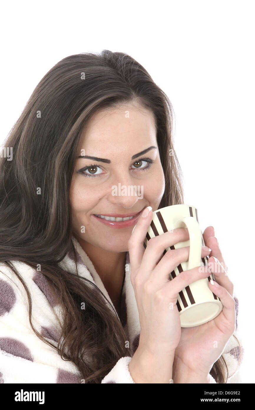 Woman Drinking a Mug of Coffee Stock Photo - Alamy