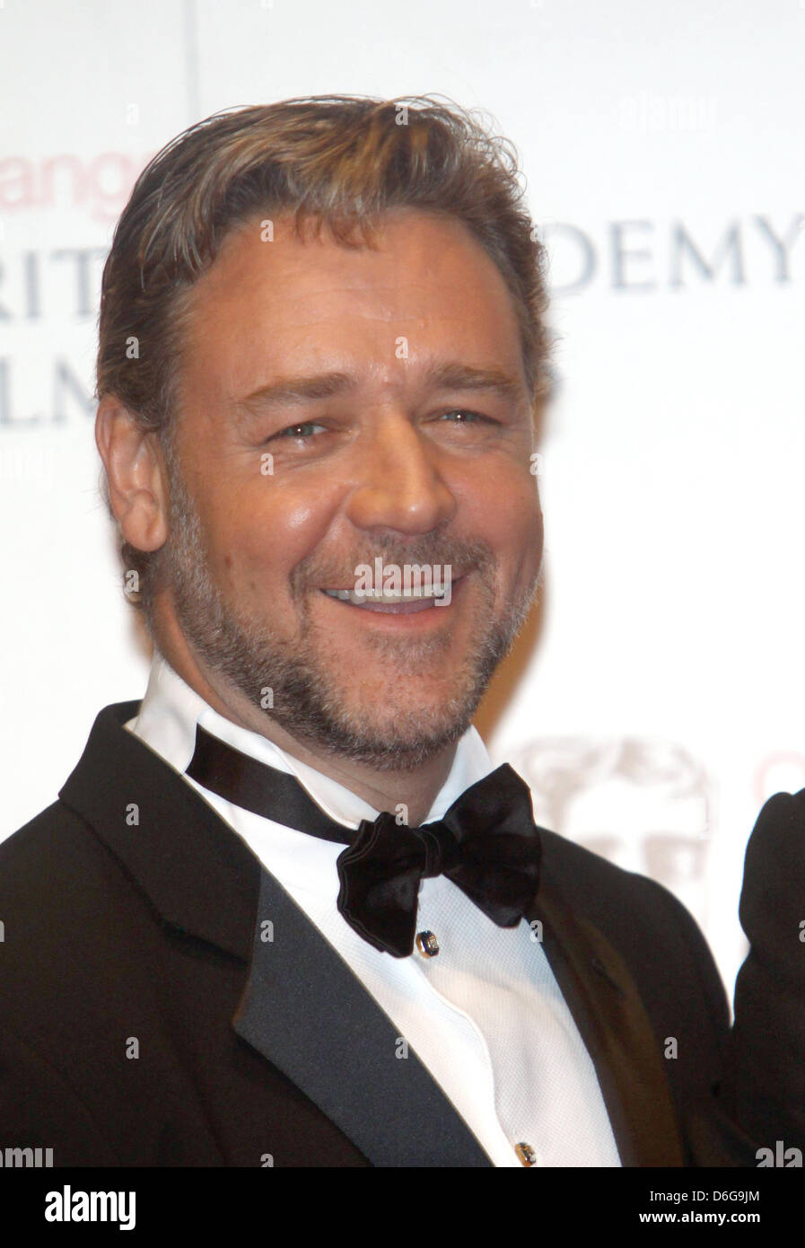 Actor Russell Crowe poses in the Winner's Photo Room during the British ...