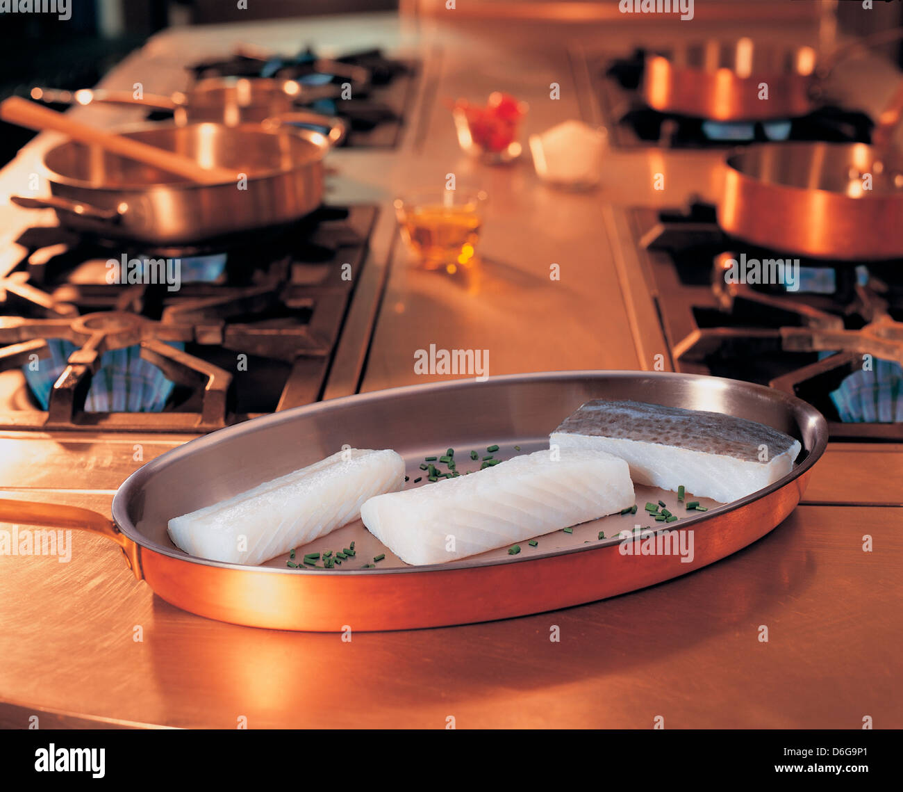 cod fillet prepared for pan Stock Photo - Alamy