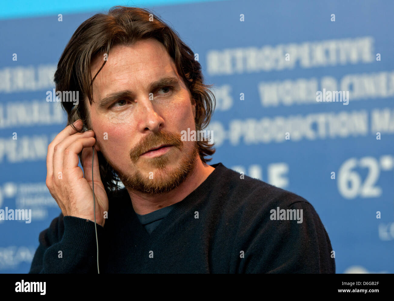 Actor Christian Bale is attending a press conference for the movie "The ...