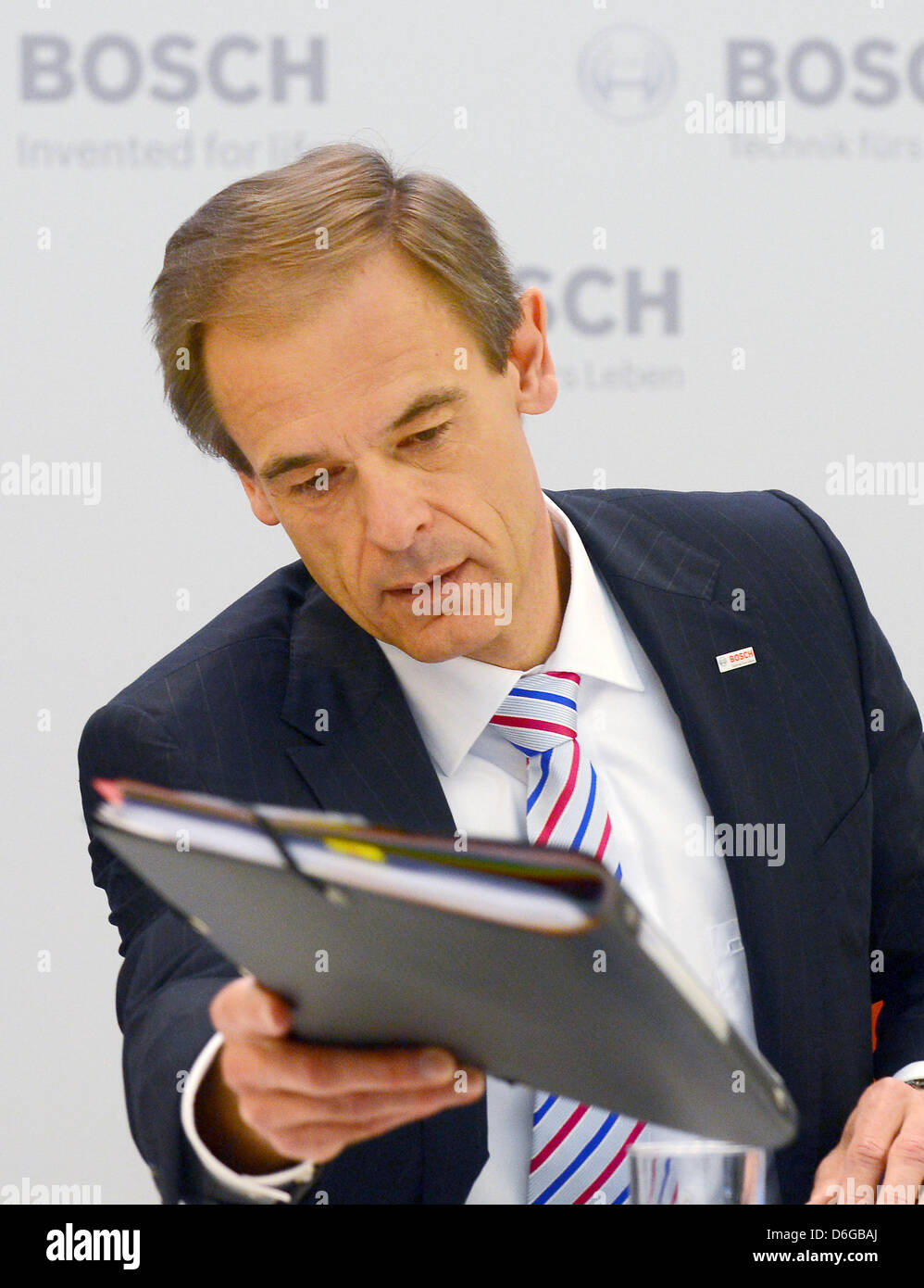 Bosch CEO Volkmar Denner attends the company's financial statement ...