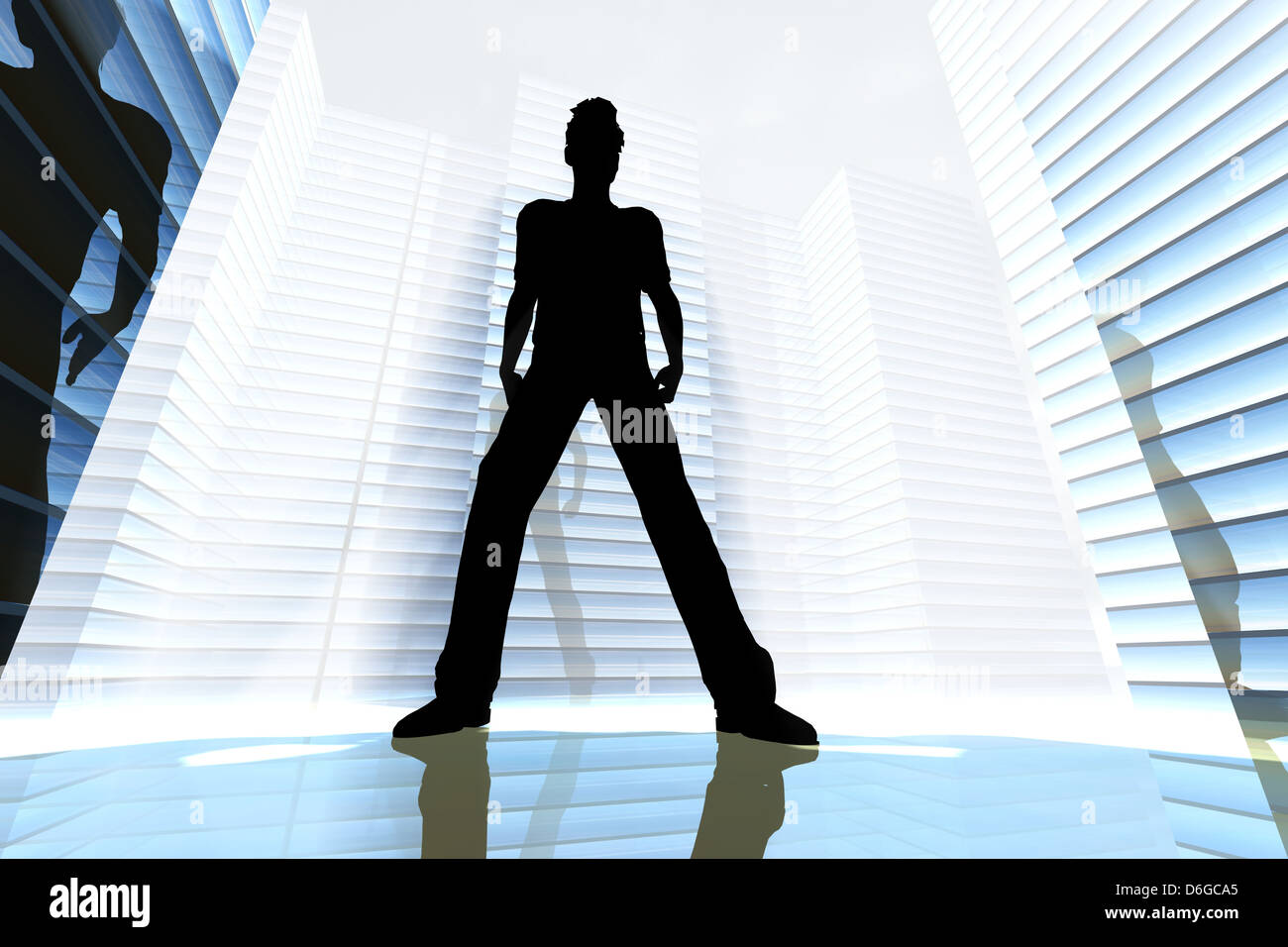 skyscrapers 3d in sky boss concept Stock Photo - Alamy