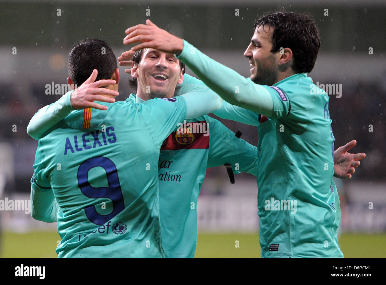 Barcelona's Alexis Sanschez (L-R), Lionel Messi and Cesc Fabregas ... Barcelona's Alexis Sanschez (L-R), Lionel Messi and Cesc Fabregas ...
