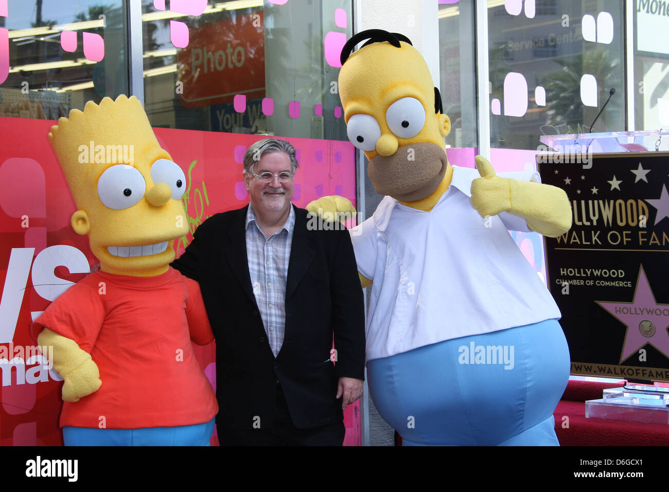 Creator of tv show The Simpsons, Matt Groening, and costume characters ...