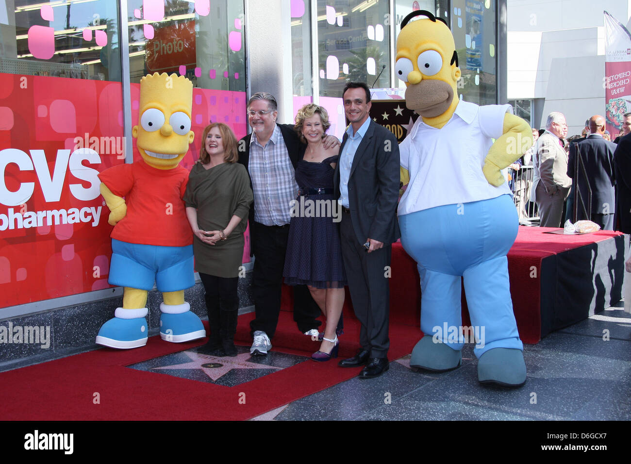Creator of tv show The Simpsons, Matt Groening (3rd from left), and ...