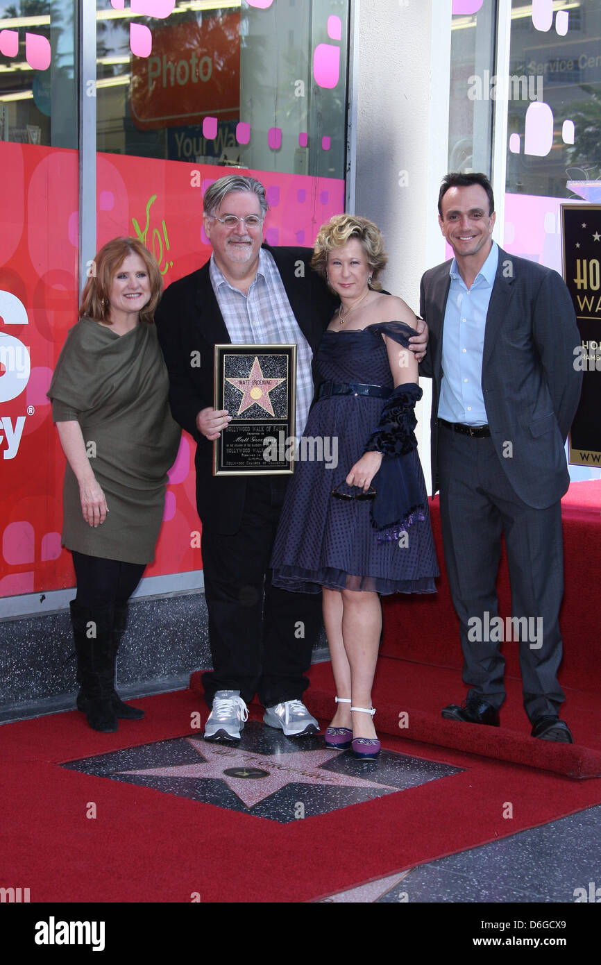 Creator of tv show The Simpsons, Matt Groening (2nd from left) and ...