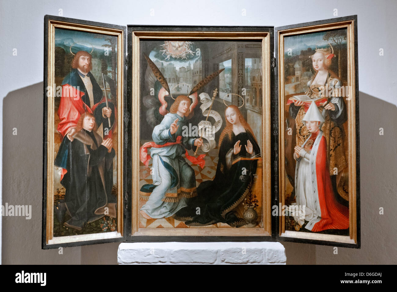 The Gavno retable from the 16th century, an altarpiece depicting a ...