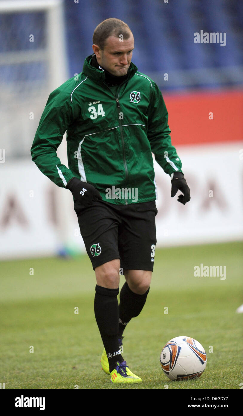 Konstantin Rausch from Hannover 96 practices at the AWD Arena in ...