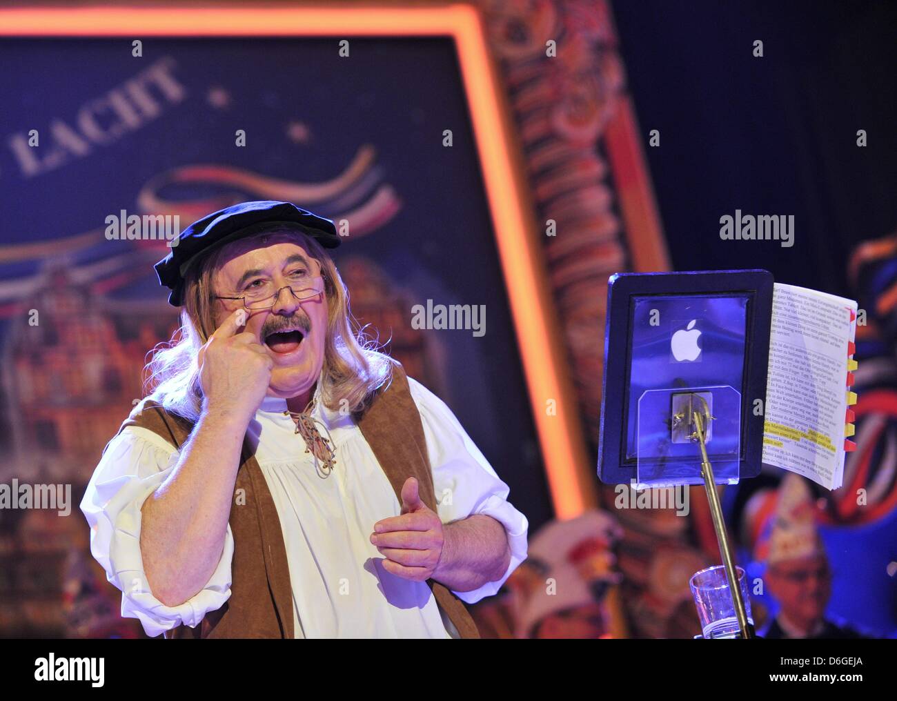 Hans Peter Betz performs as 'Guddi Gutenberg' during the dress ...
